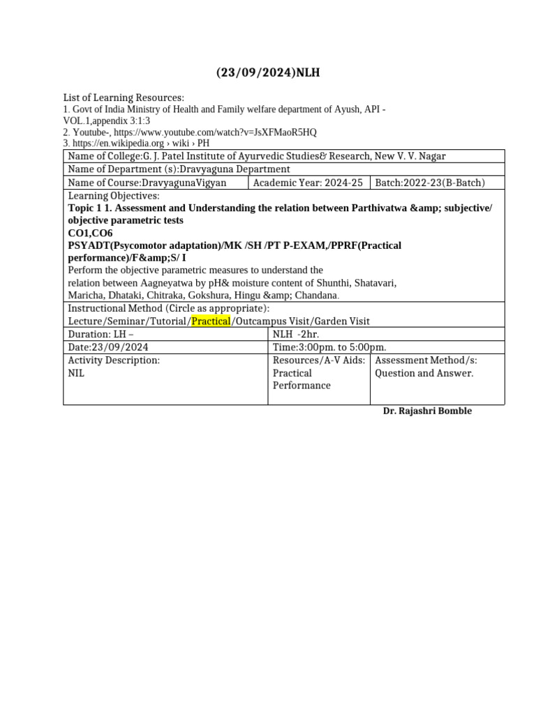 Lesson Plan Batch 2022-23 - For 23.09.24 and 24.09.24 | PDF | Education Theory | Teaching