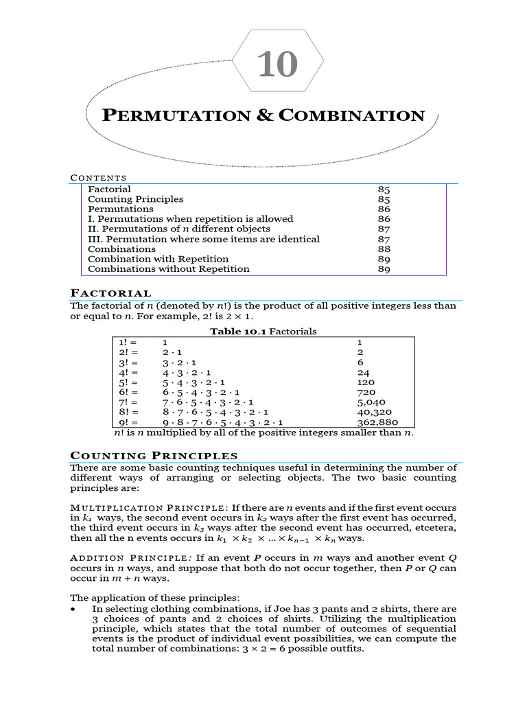 Permutation and Combination | PDF | Permutation | Combinatorics