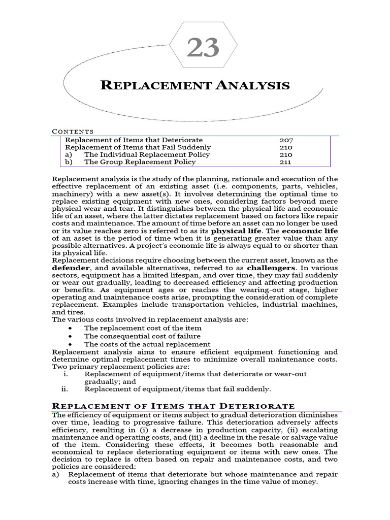 Replacement Analysis | PDF | Economies | Economics