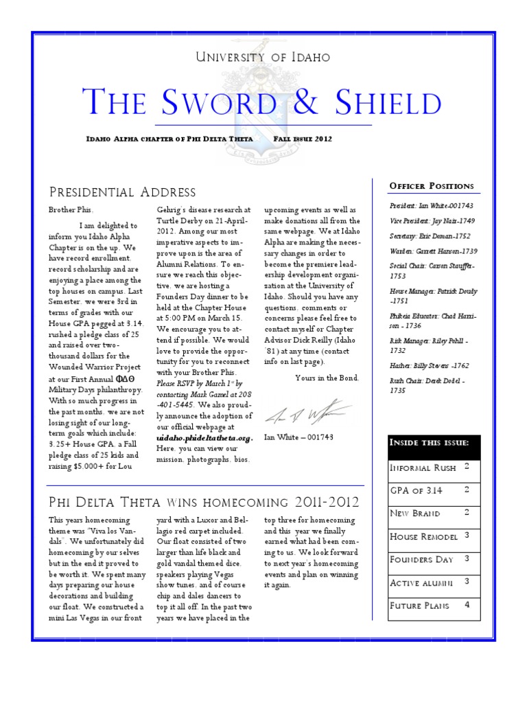 Alumni Newsletter | PDF | Fraternities And Sororities | Fraternities