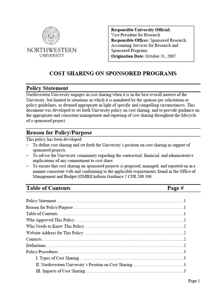 Cost Share Policy | PDF | Employee Benefits | Policy