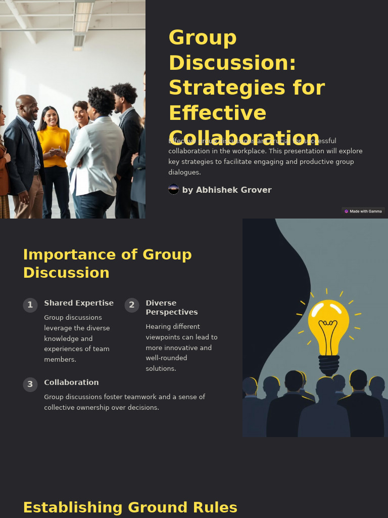 Group Discussion Strategies for Effective Collaboration | PDF ...