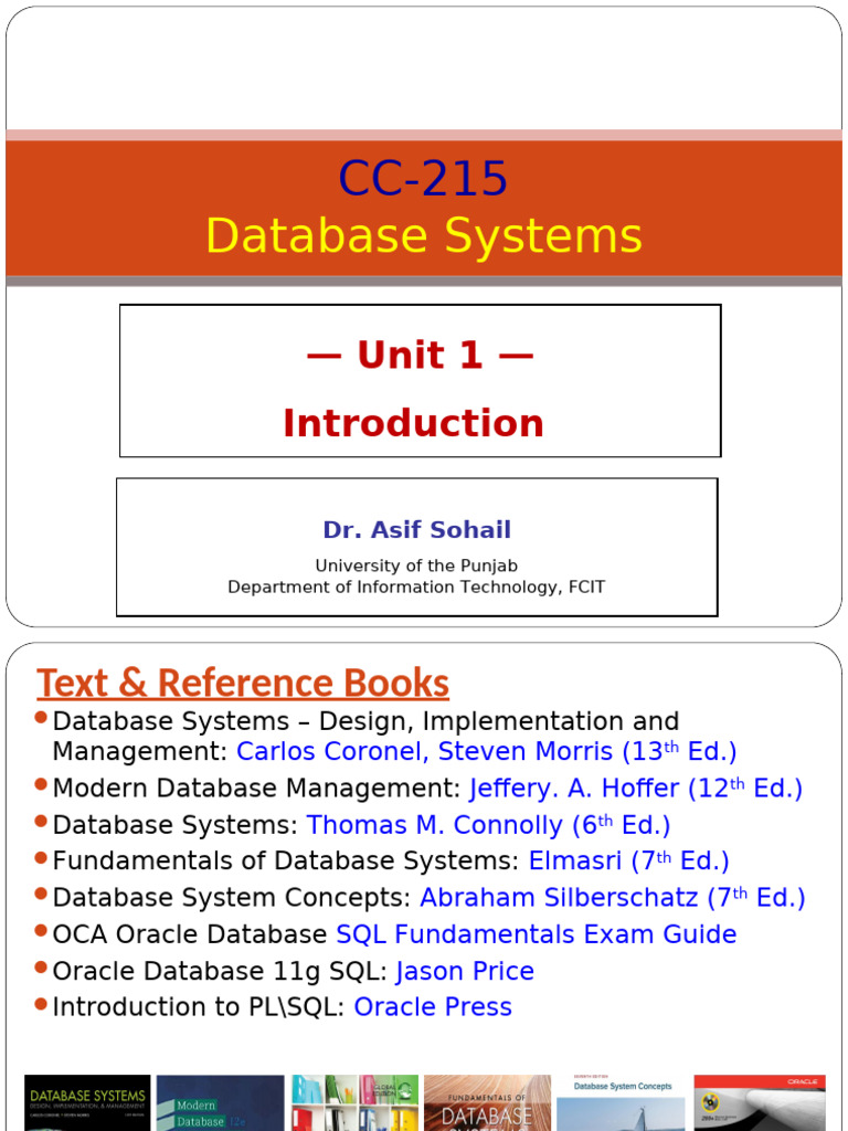 Unit#1 Introduction - Fall 2024 | PDF | Databases | Sql
