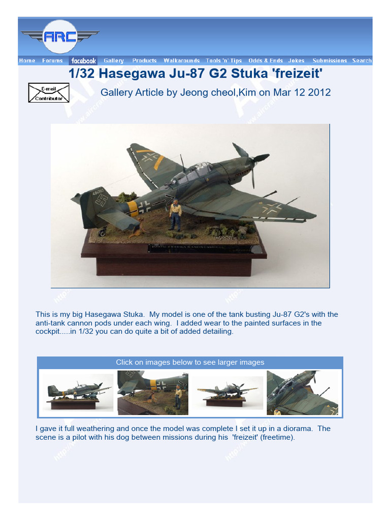1 - 32 Hasegawa Ju-87 G2 Stuka 'Freizeit' by Jeong Cheol, Kim | PDF