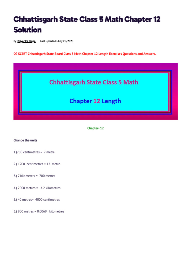 5 Math Chapter 12 | PDF | Science & Mathematics