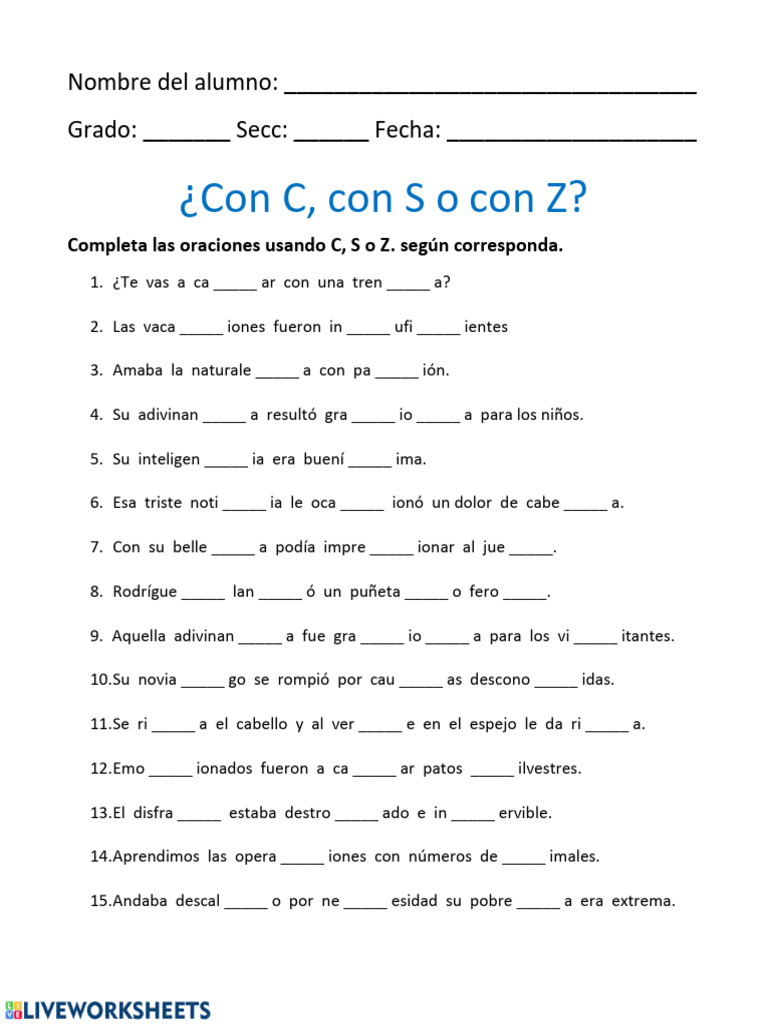 ¿Con C, Con S o Con Z? | PDF