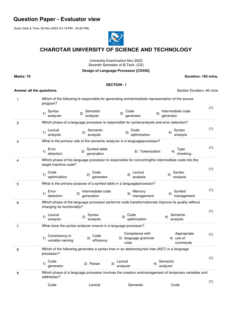 CS450_DLP_External Exam | PDF | Parsing | Computing