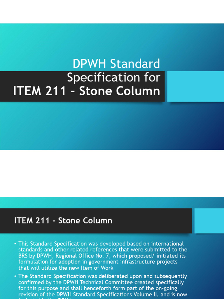 3. ITEM 211- Stone Column | PDF | Young's Modulus | Column