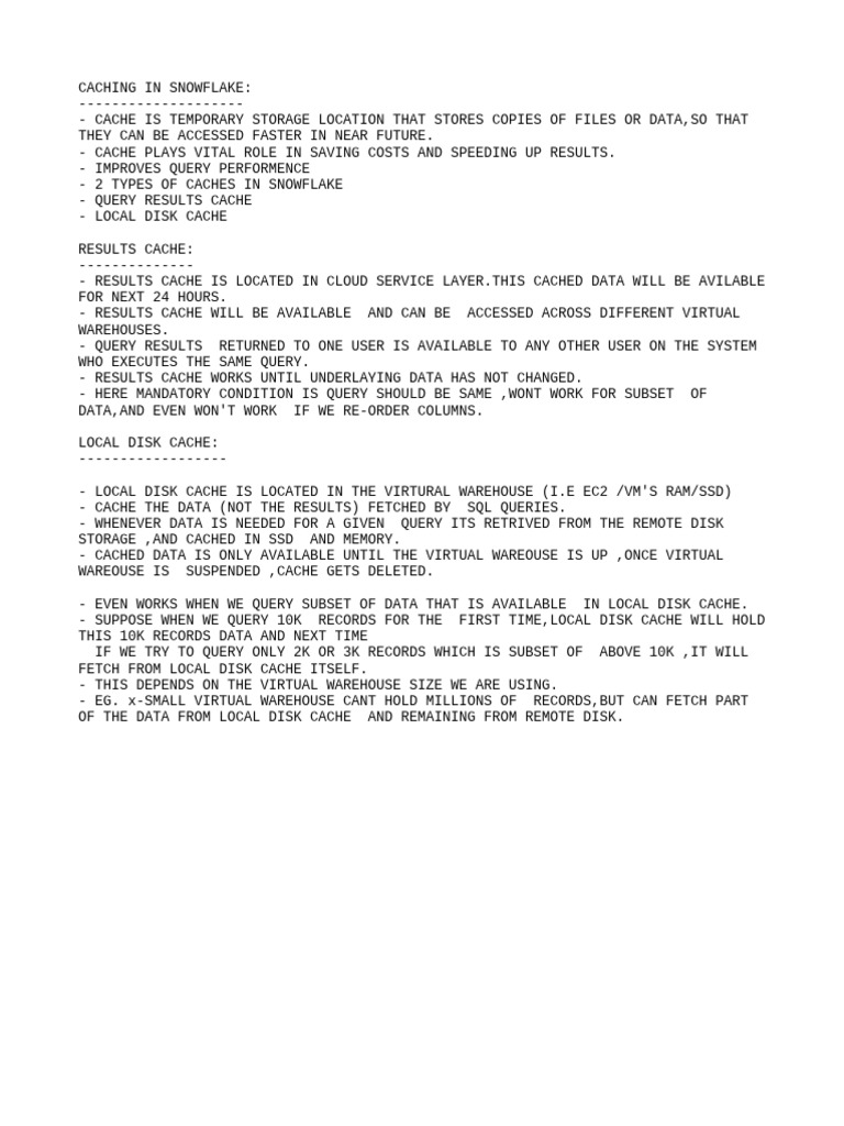 Session-21 Snowflake Caching | PDF Session-21 Snowflake Caching | PDF