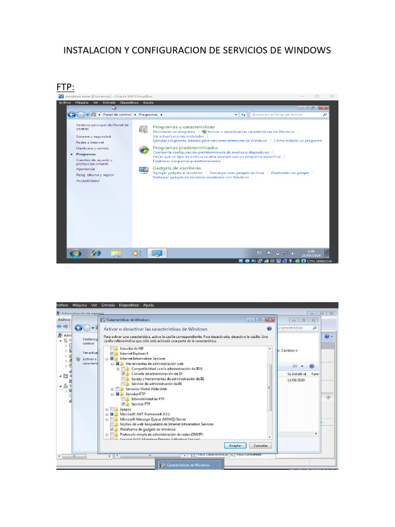 Instalacion y Configuracion de Servicios de Windows | PDF