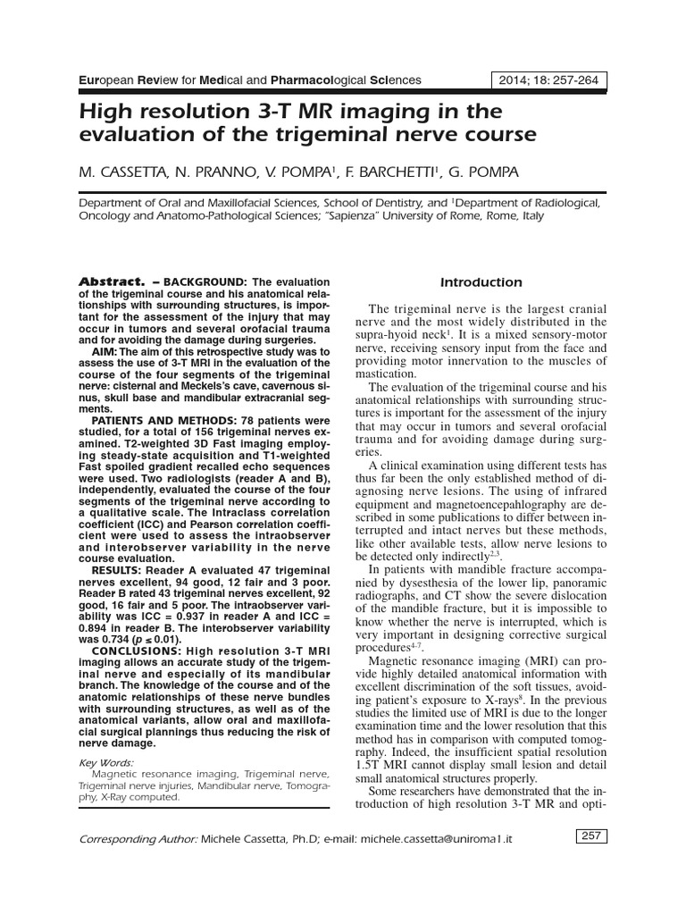 High Resolution 3-T MR Imaging in The | PDF | Magnetic Resonance ...