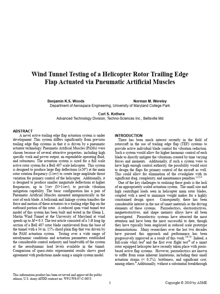 Wind Tunnel Testing of A Helicopter Rotor Trailing Edge Flap Actuated ...