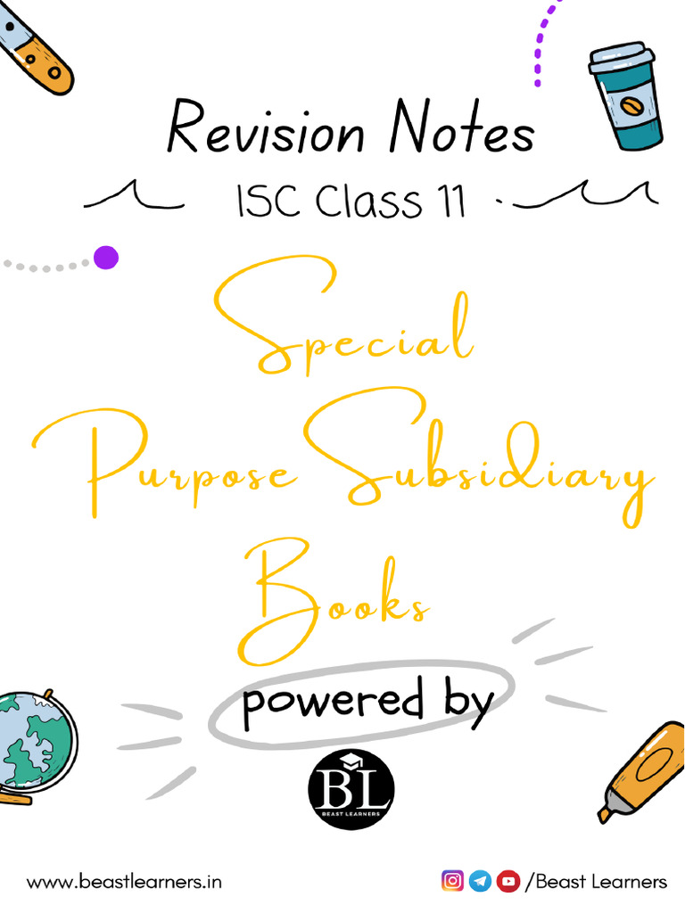 Isc 11 Accountancy Special Purpose Subsidiary Books | PDF | Debits And ...