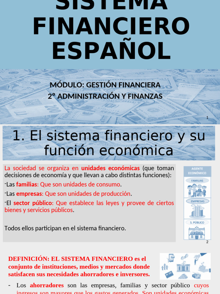 Tema 1 en Rojo | PDF | Sistema financiero | Bancos