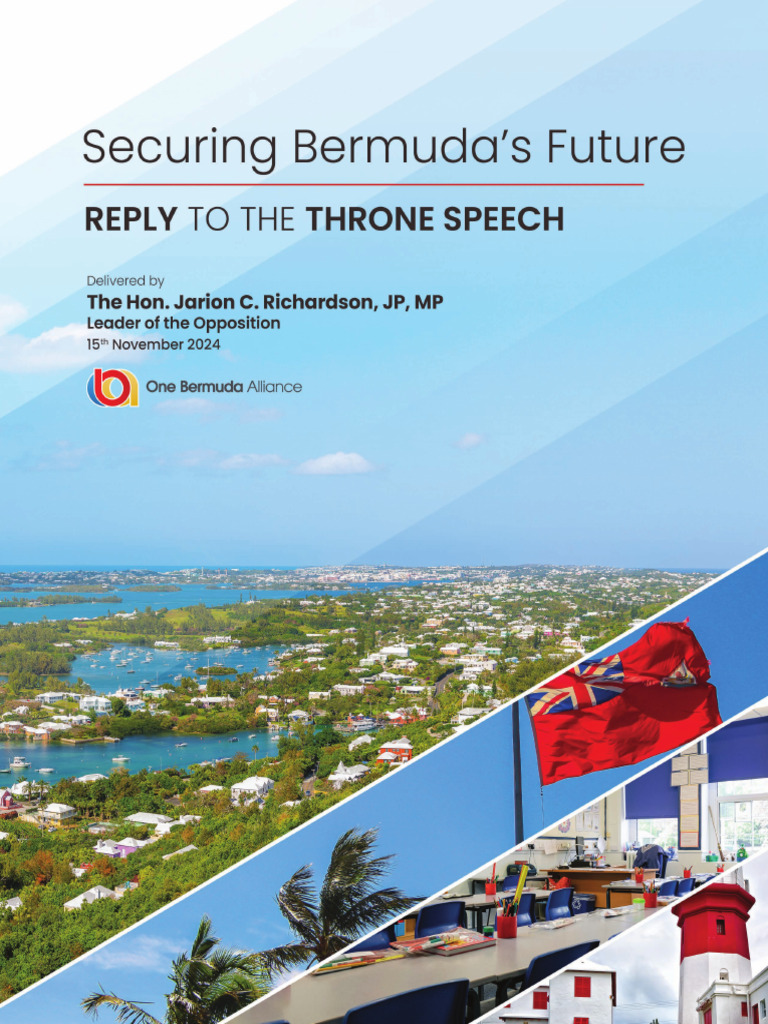 Reply Throne Speech Bermuda Nov 2024 | PDF | Bermuda | Taxes