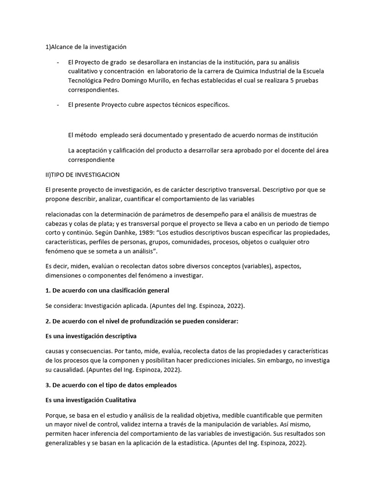 Investigación Descriptiva en Química Industrial | PDF | Laboratorios ...