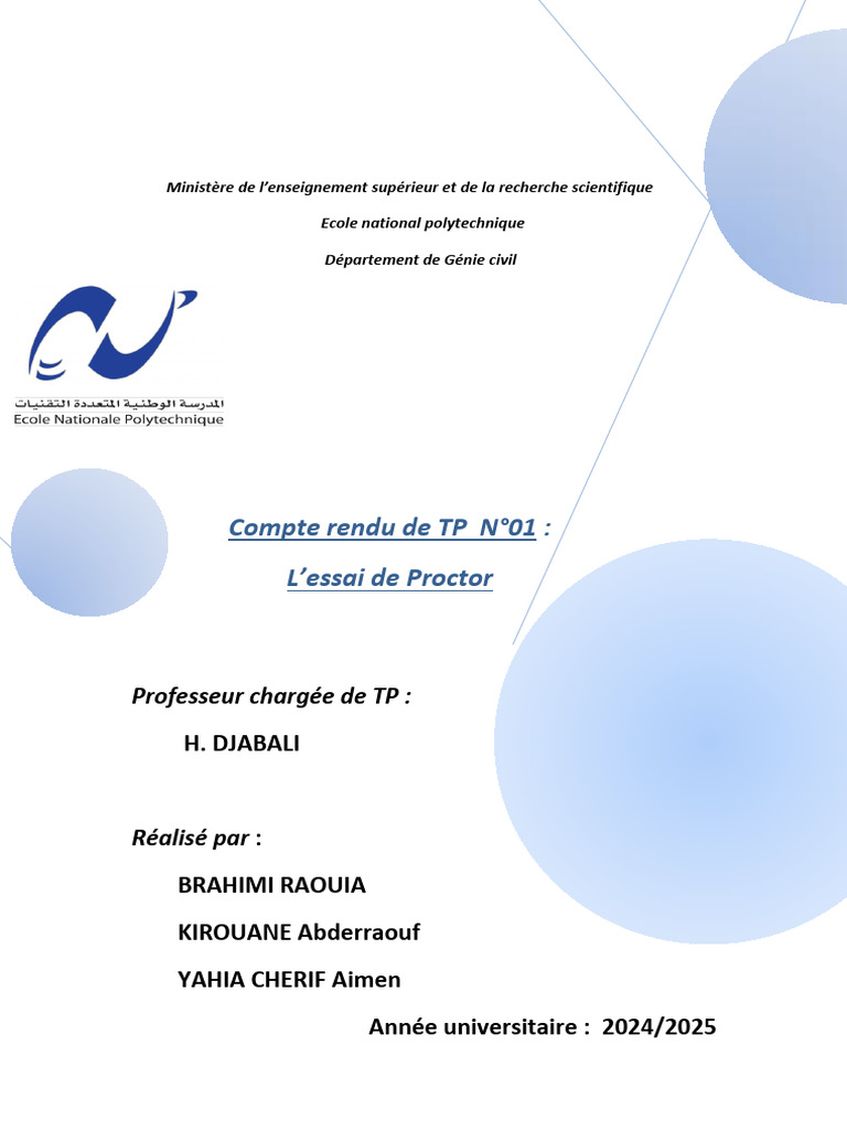 Essai de Proctor : Analyse de compactage | PDF | Matériaux naturels ...