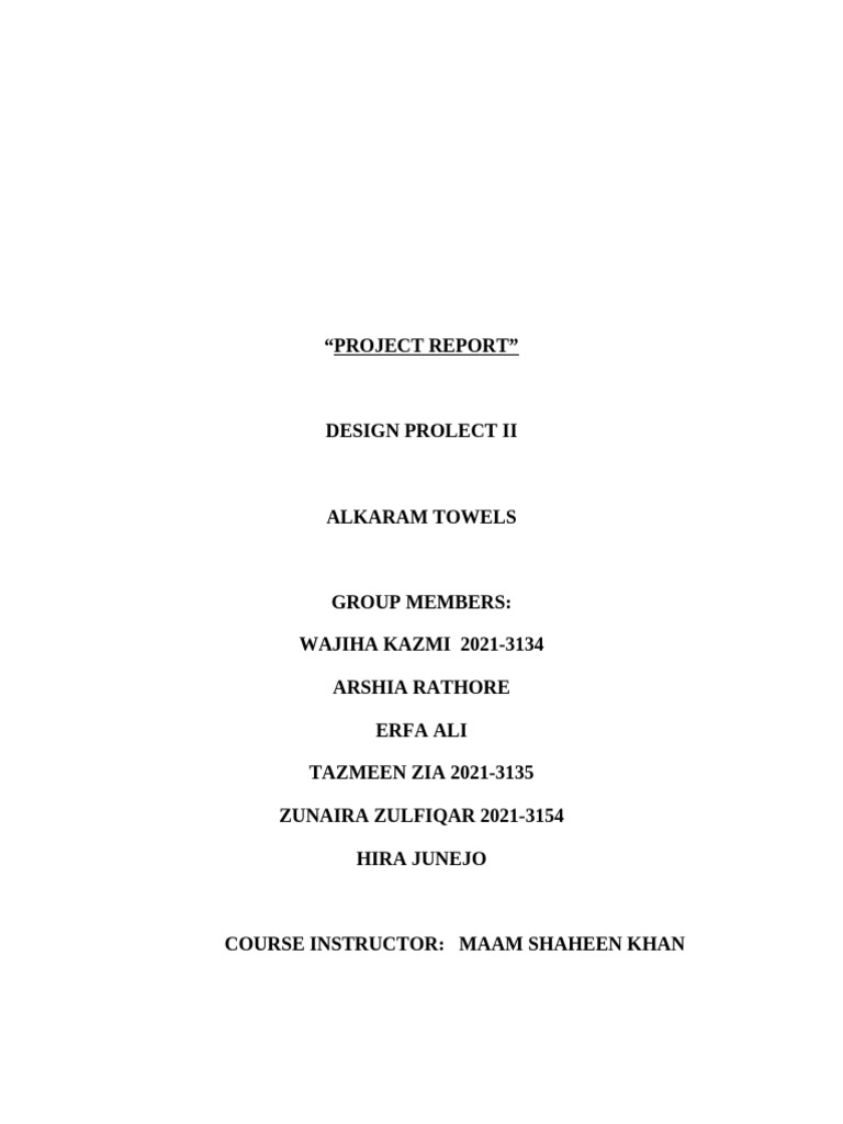 DESIGN PROJECT II REPORT - Final | PDF | Dyeing | Weaving