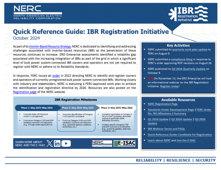 IBR - Quick Reference Guide | PDF | Electric Power | Energy Industry