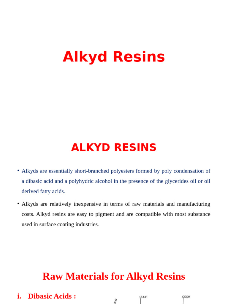 Alkyd Resins | PDF | Chemical Substances | Chemistry