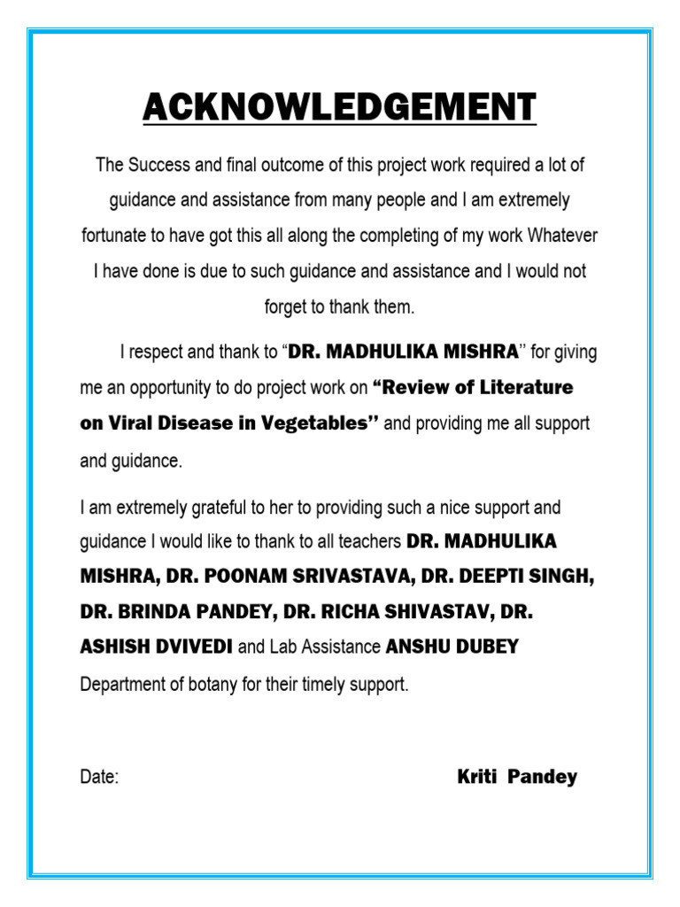 ACKNOWLEDGEMENT 2 The Success and Final Outcome of This Projec | PDF ...