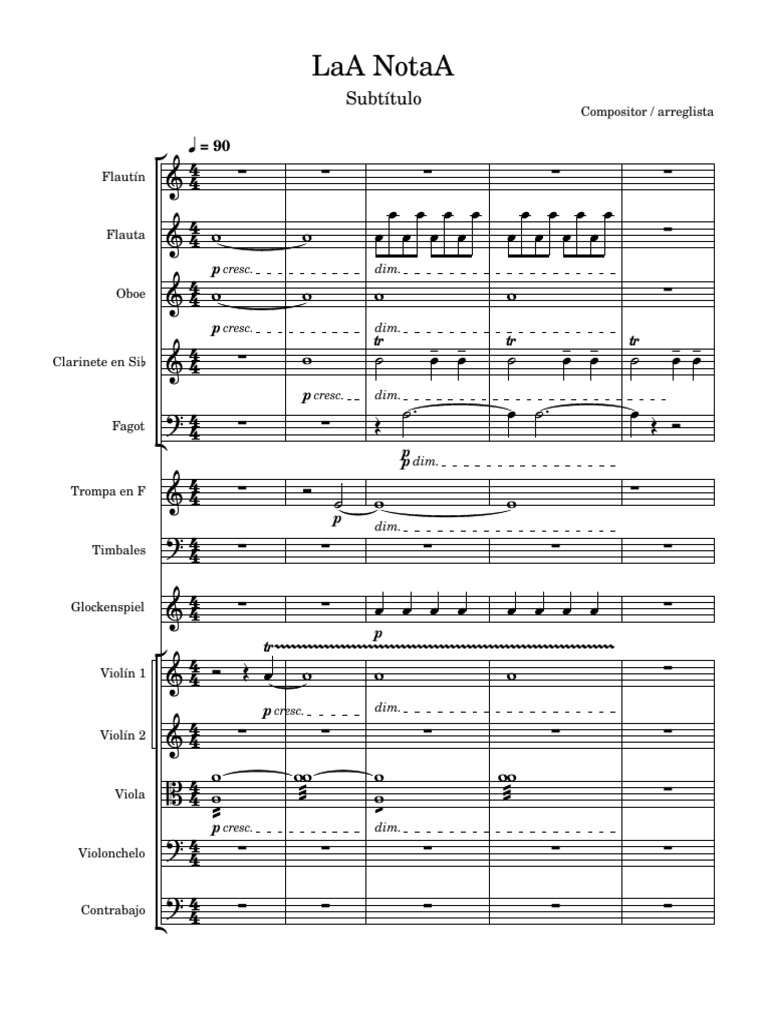 Laa Notaa: Subtítulo | PDF | Música clásica | Orquestas Sinfónicas