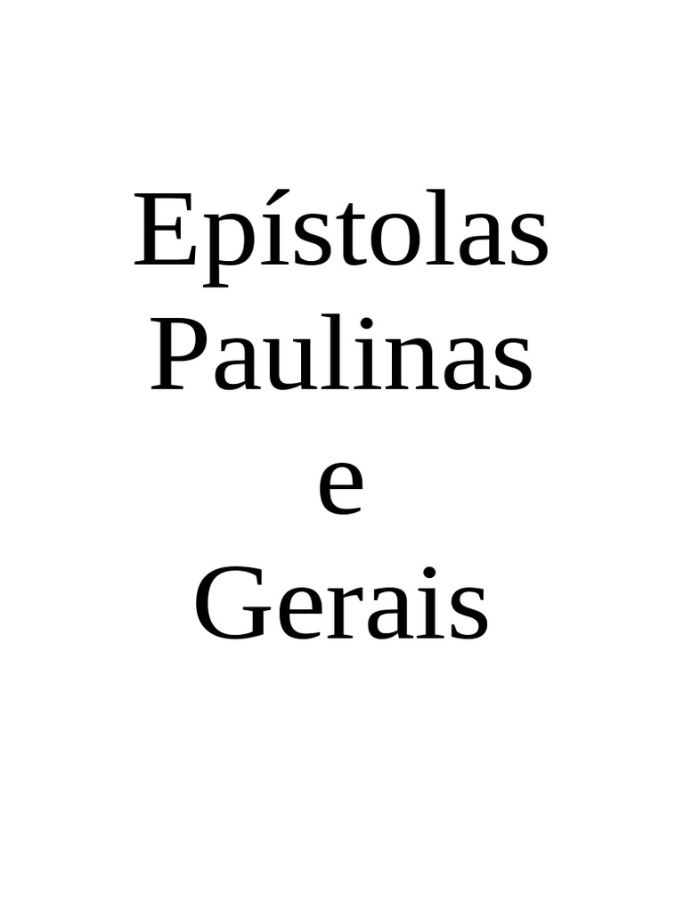 Cartas Paulinas e Gerais 2024 | PDF | Apóstolo Paulo | Primeira Epístola aos Coríntios