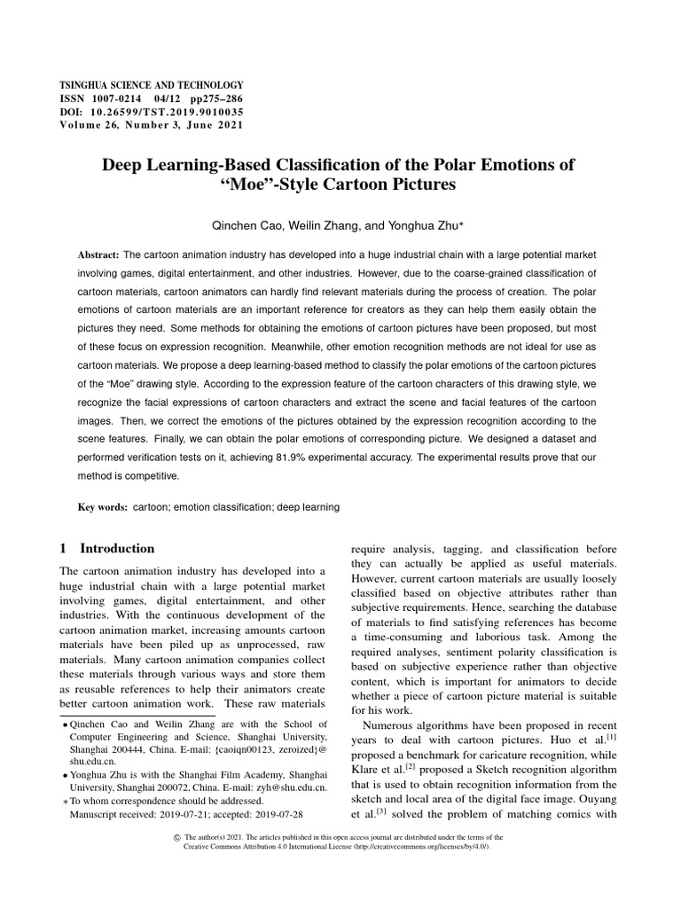 Deep Learning-Based Classification of The Polar Emotions of Moe-Style Cartoon Pictures | PDF ...
