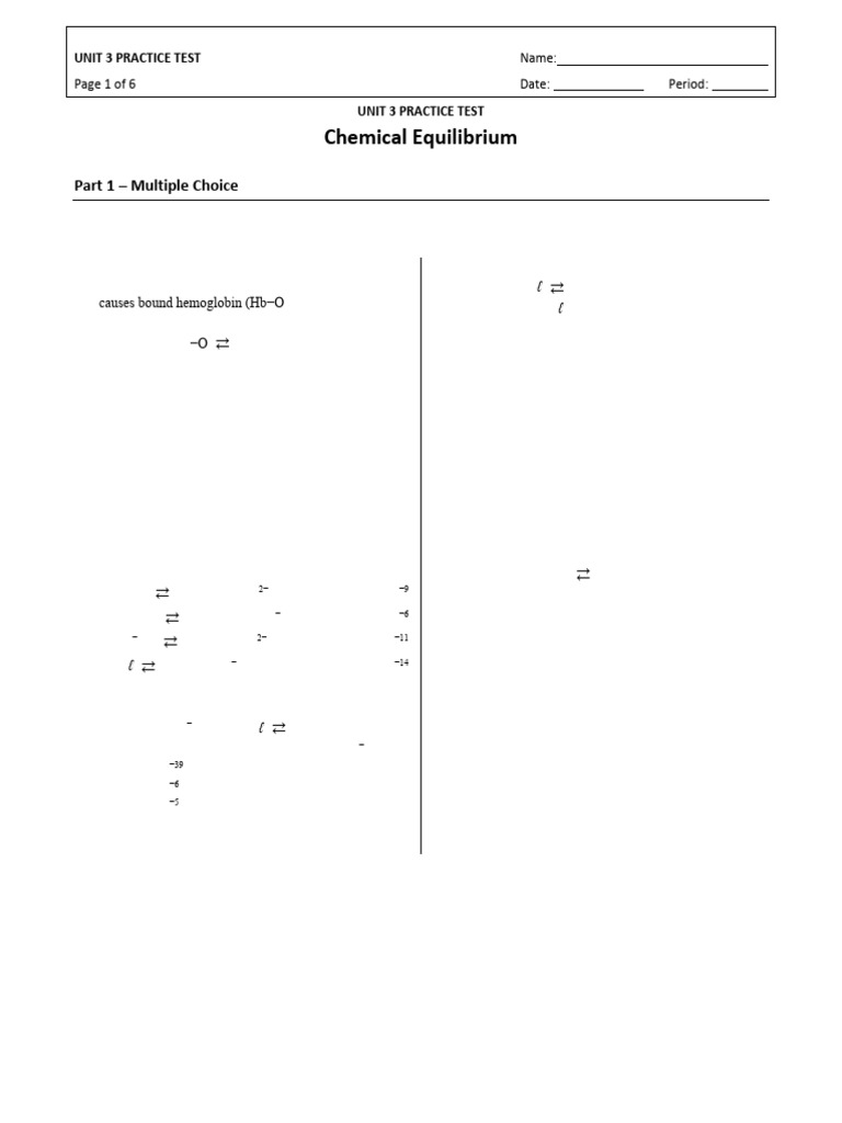 AP Chem 3.0 Practice Test | PDF | Solubility | Chemical Equilibrium