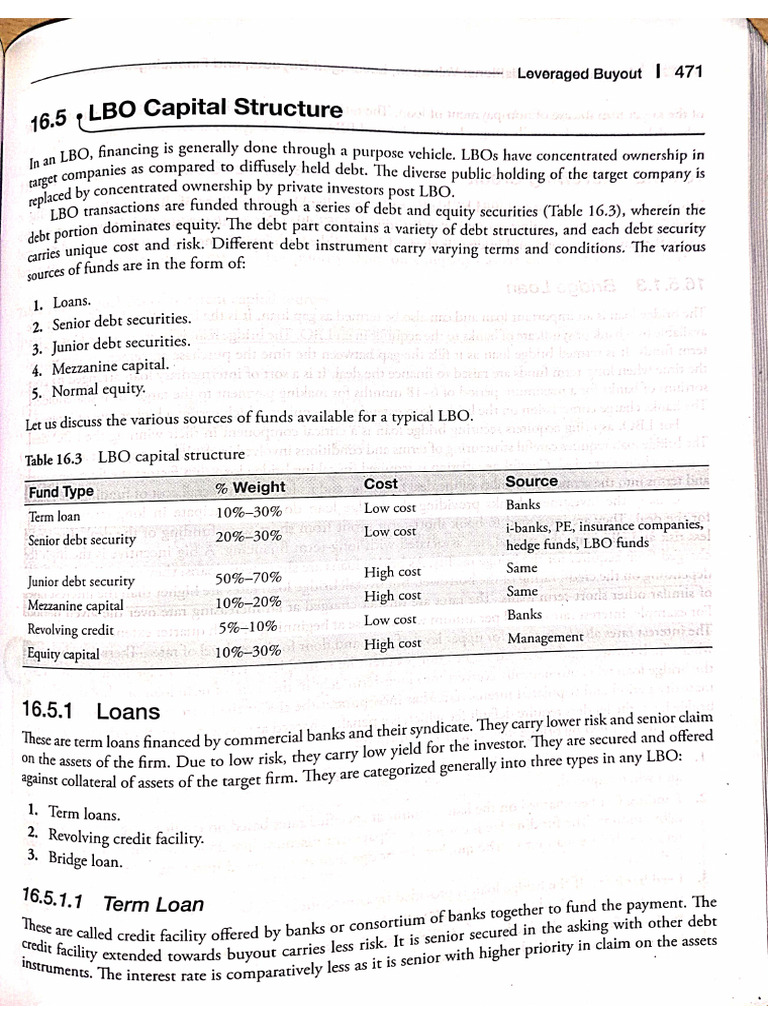 Capital Structure of LBO | PDF