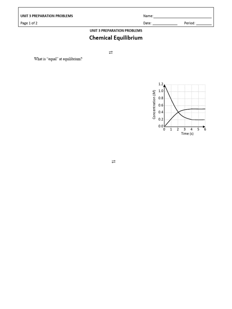 AP Chem 3.0 Prep Problems | PDF | Chemical Equilibrium | Chemical Reactions