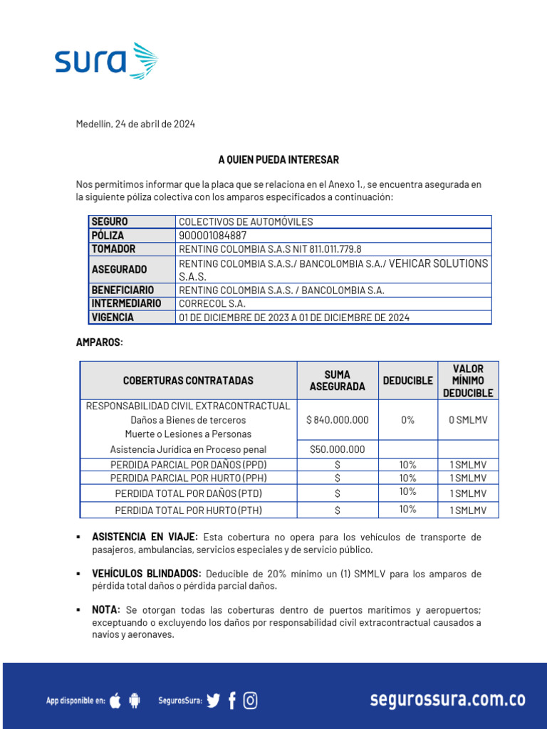 Certificado PTR-NTP423-01 Dic. 2024 | PDF | Póliza de seguros | Transporte
