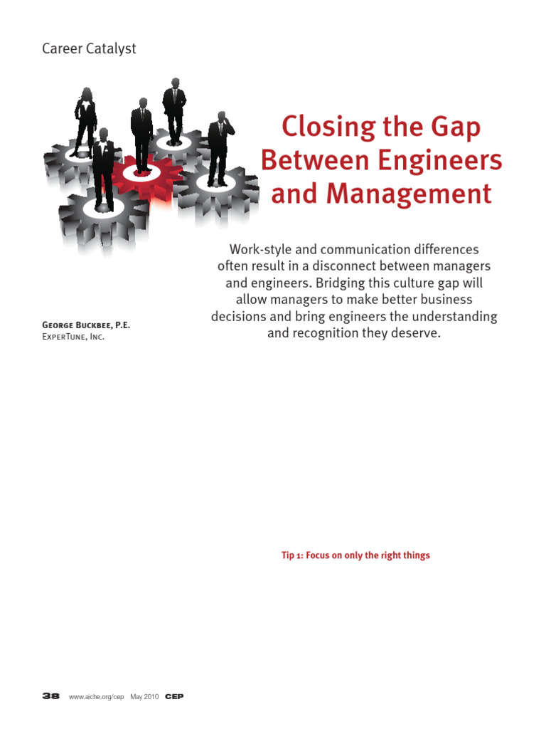 Bridging the Engineer-Management Gap | PDF | Data