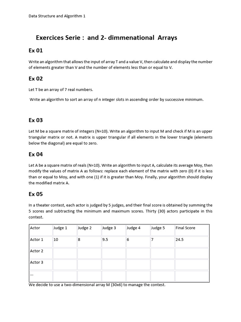 TD Tableaux English Version | PDF | Teaching Methods & Materials ...