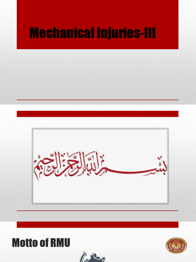 Mechanical Injuries - III | PDF | Wound | Clinical Medicine