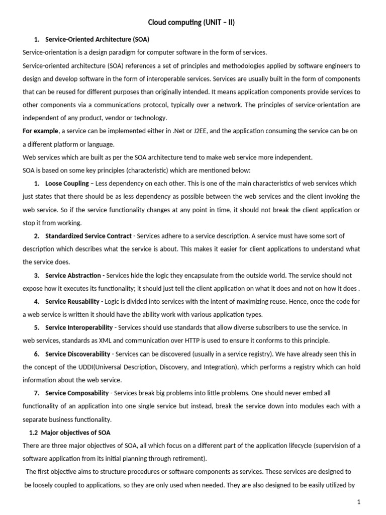 Clouding Computing (UNIT - II) | PDF | Soap | Web Service