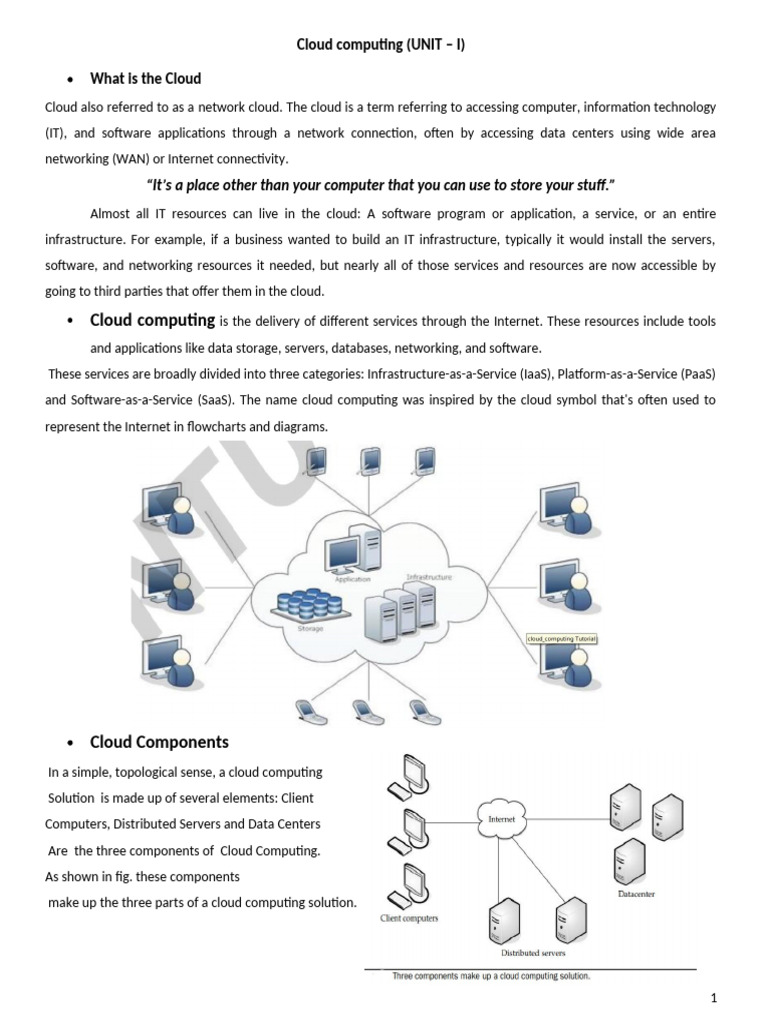Clouding Computing (UNIT - I) | PDF | Cloud Computing | Software As A Service