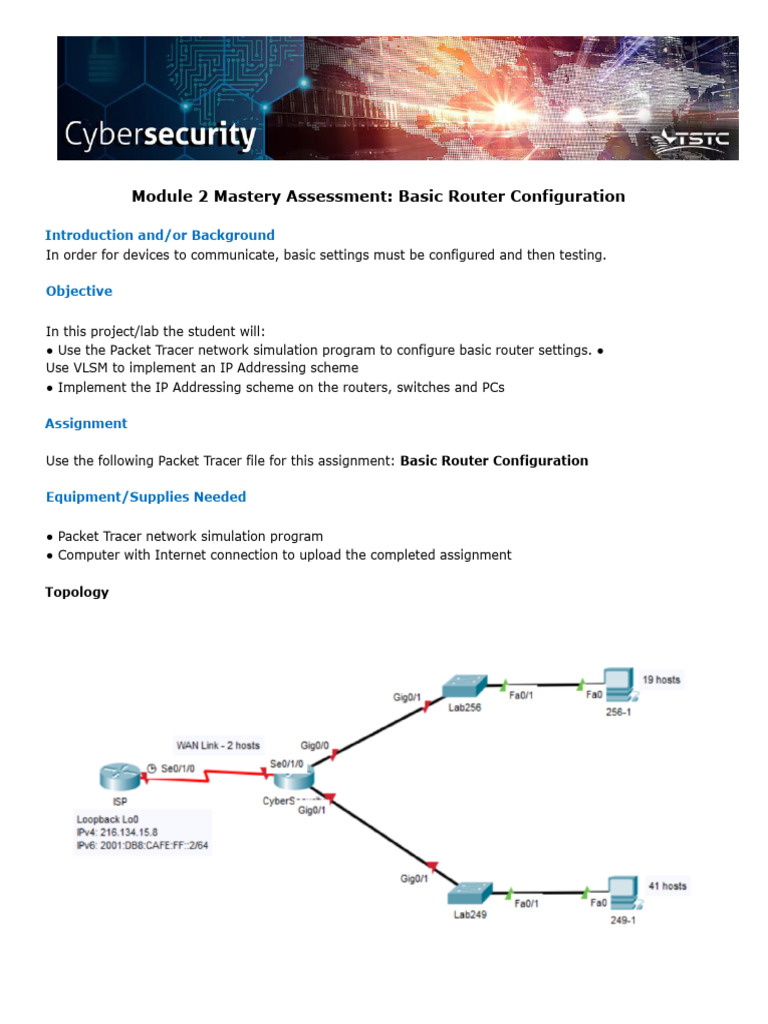 Module 2 Mastery - Basic Router Config | PDF | Ip Address | Router (Computing)