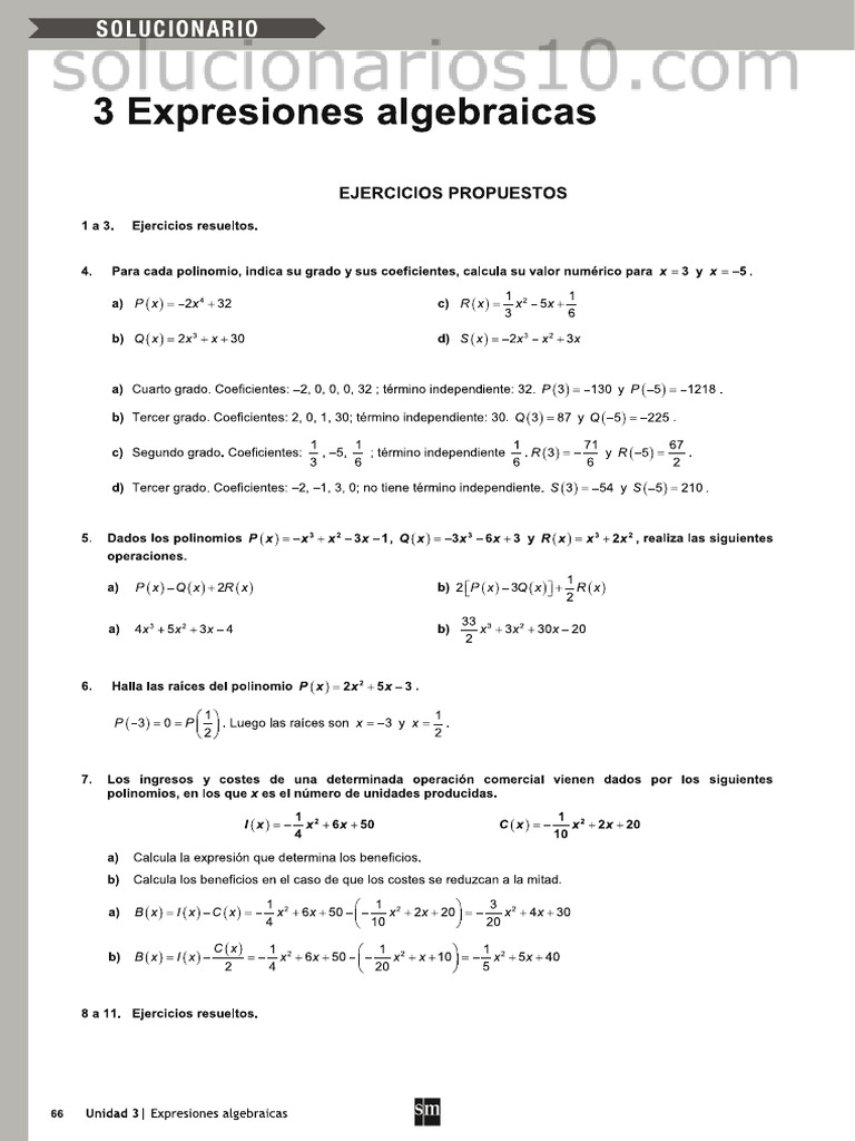 Tema 3 Expresiones Algebraicas | PDF