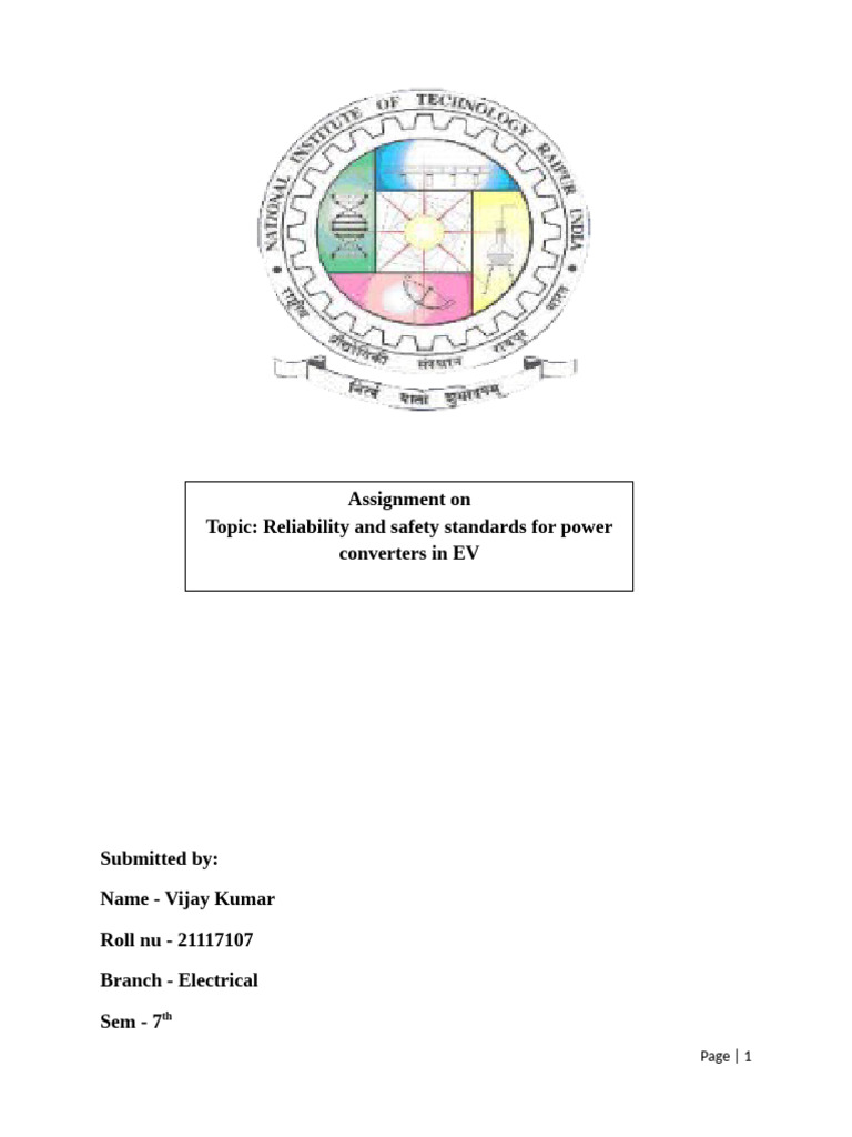 Realiability and Safety Standards For Converters in EV | PDF ...