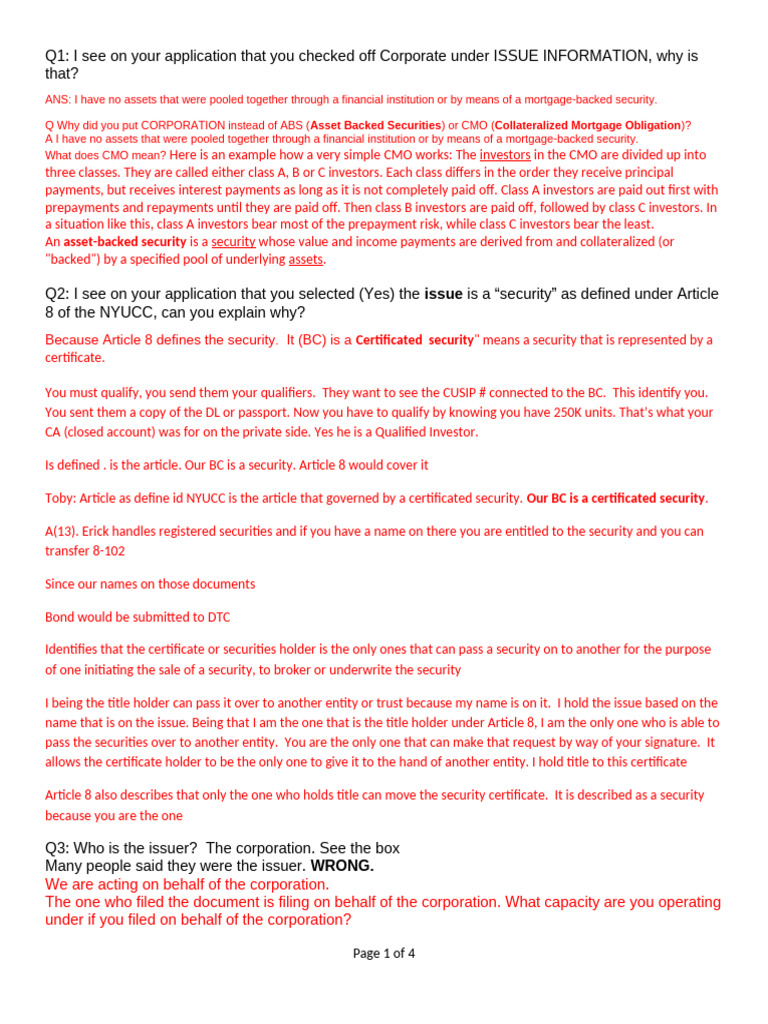 Question List For Eq W Ans Long | PDF | Securities (Finance) | Securities Act Of 1933