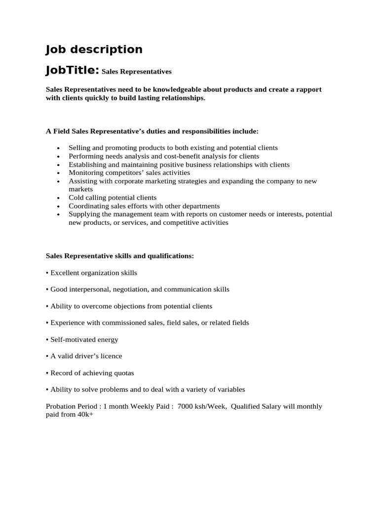 Job Description | PDF | Business