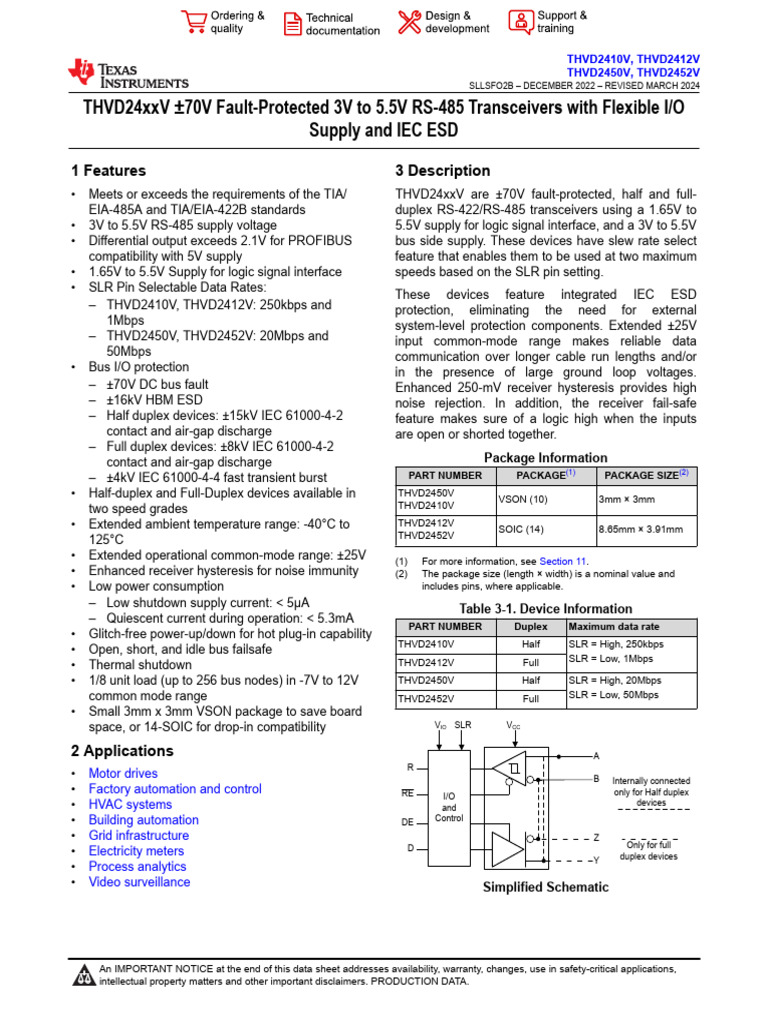 THVD 2452 V 76 Uhhg | PDF | Electrical Engineering | Electricity