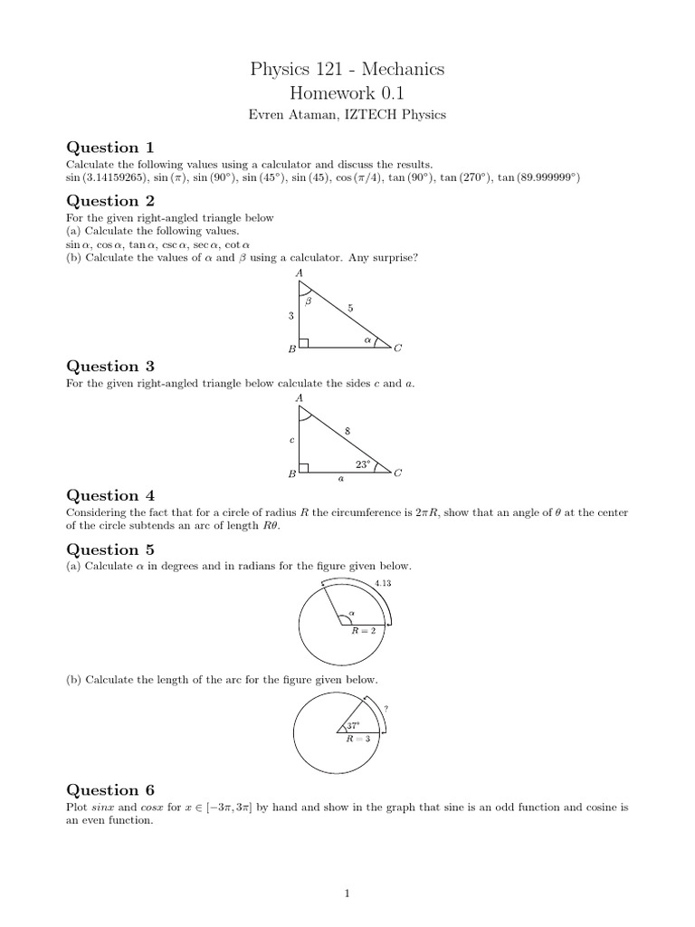 hw0-1 | PDF | Trigonometric Functions | Triangle