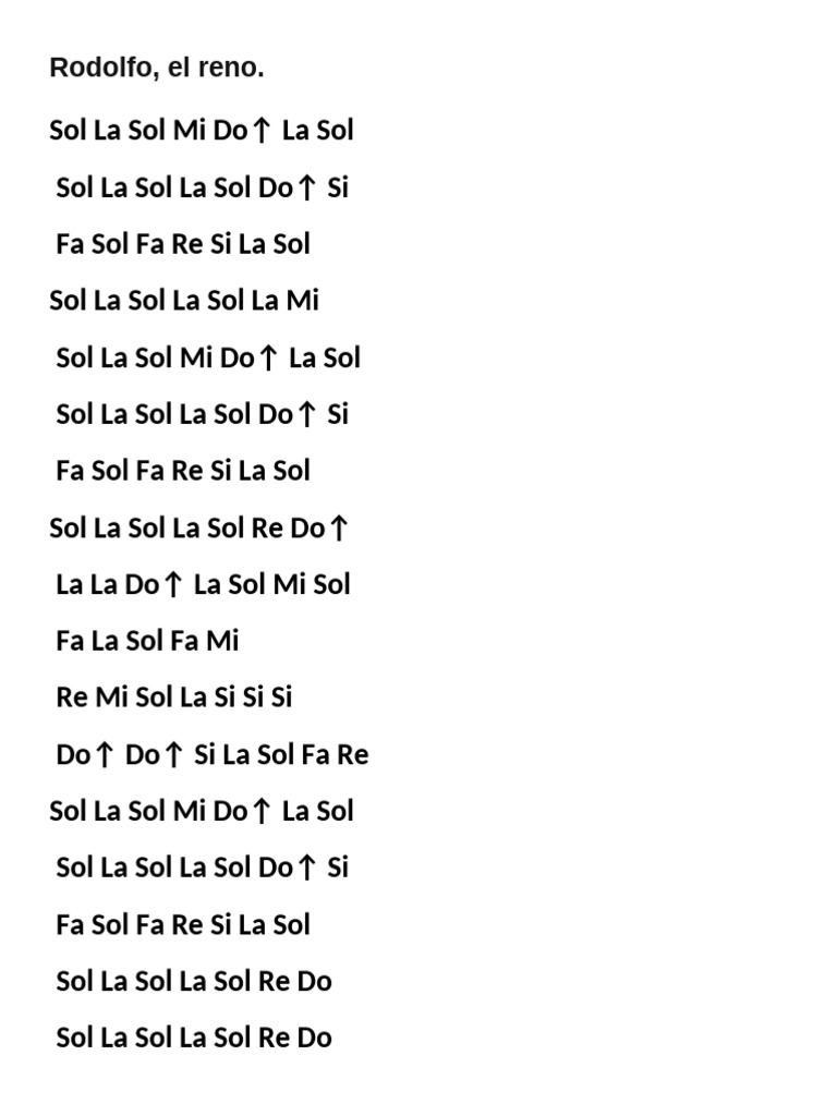 Partitura de "Rodolfo, el reno" | PDF