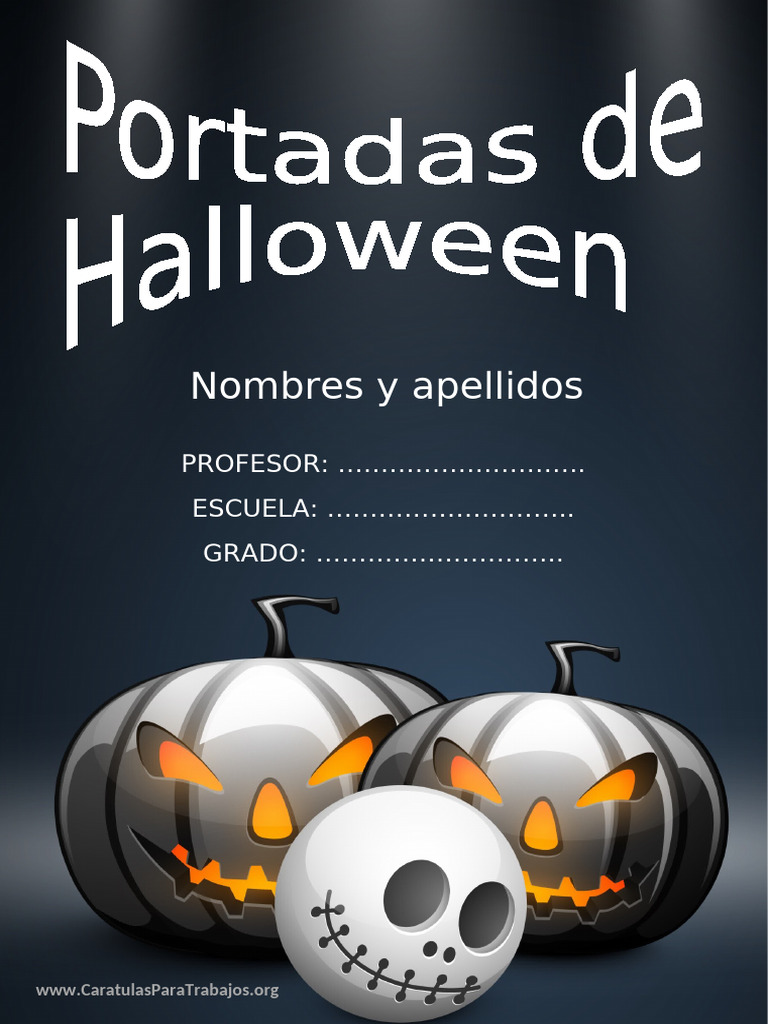 Portadas de Halloween para Cuadernos en Word #13 | PDF