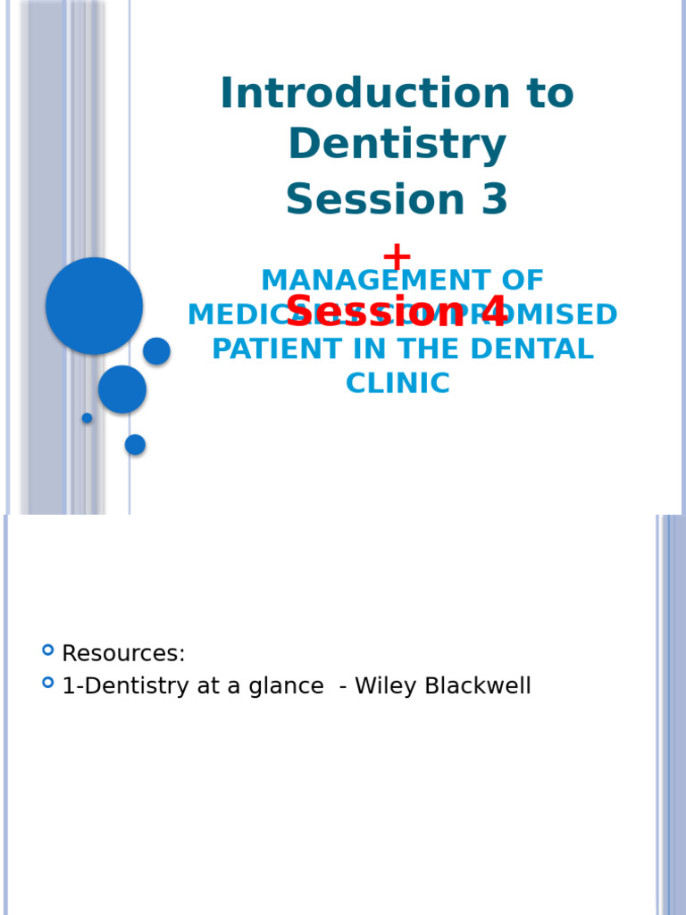 3+ 4 Introduction To Dentistry Management of Diseases in The Dental ...