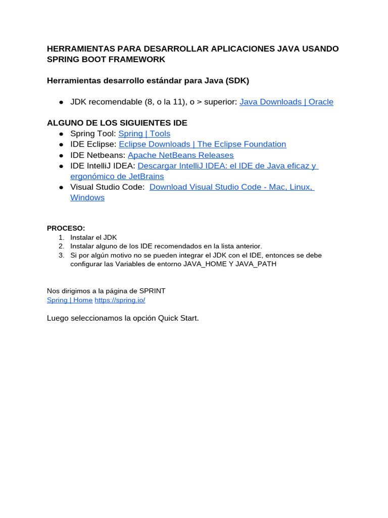 Desarrollo Java con Spring Boot | PDF | Entorno de desarrollo integrado | Frijoles Netos