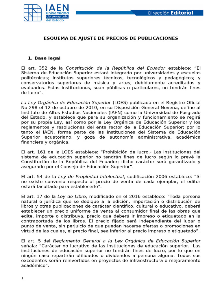 Esquema Ajuste PVP Libros (FINAL) | PDF | Educación más alta | Publicación