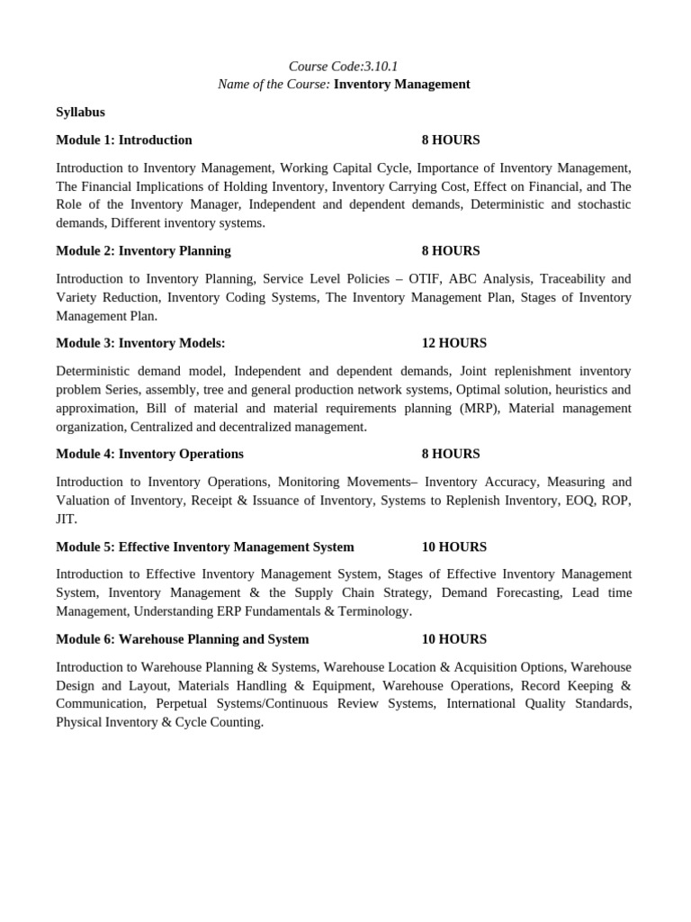 Inventory MGMT | PDF | Inventory | Working Capital
